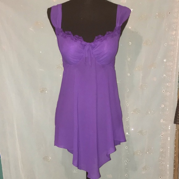 Drift Away | Intimates & Sleepwear | Purple Sheer Night Gown Woman L ...
